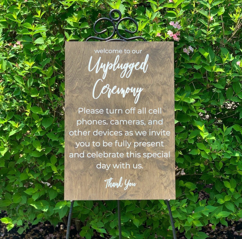 Unplugged Ceremony Sign Rustic Unplugged Wedding Sign Wood | Etsy