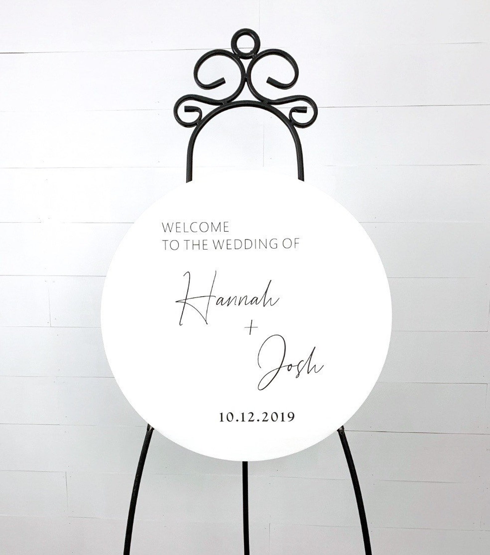 Round Wedding Welcome Sign Custom Wedding Name Circle Sign - Etsy