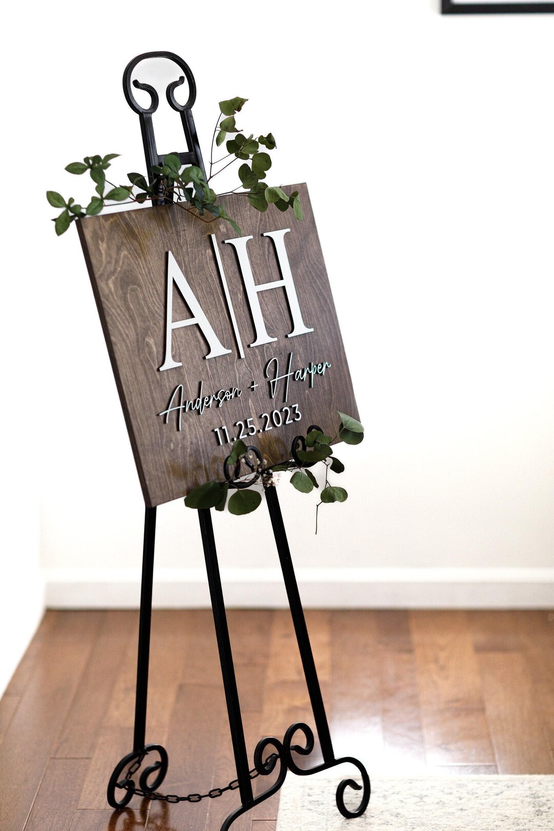 Wedding Welcome Name Sign, Couples Initials Wood Wedding Sign, Ceremony ...