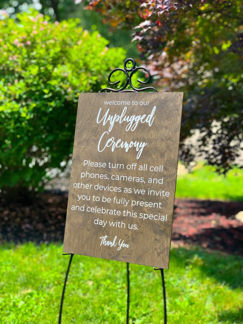 Unplugged Ceremony Sign Rustic Unplugged Wedding Sign Wood | Etsy