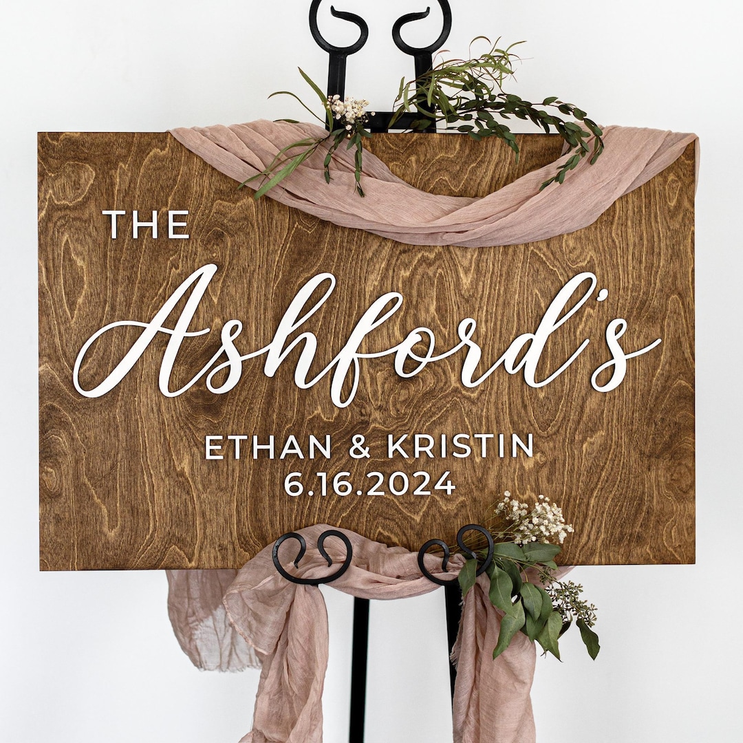 3D Wedding Welcome Sign, 3D Wedding Signage, Custom Wood Wedding Sign ...