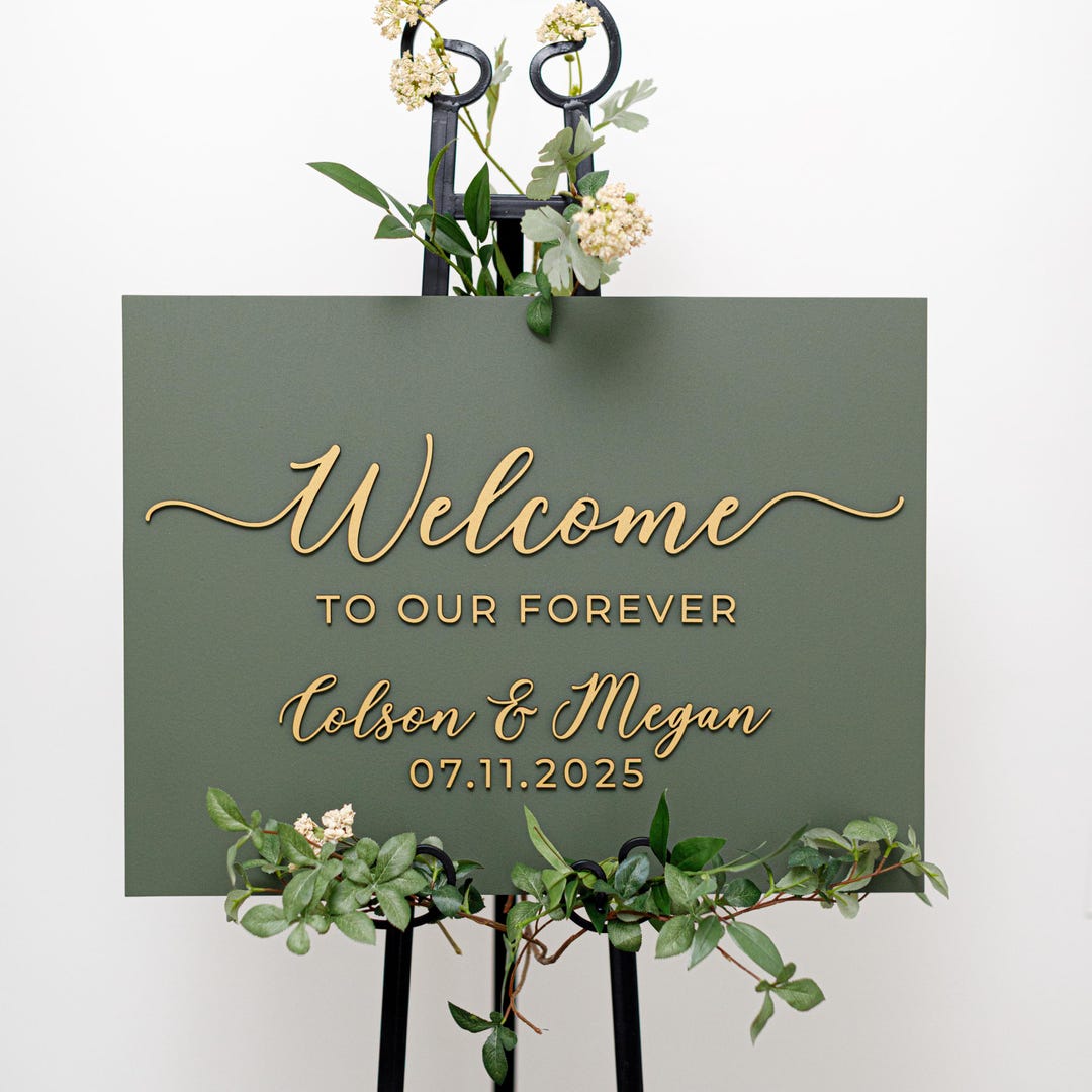 3D Wooden Wedding Welcome Sign – Personalized Minimalist Decor for ...
