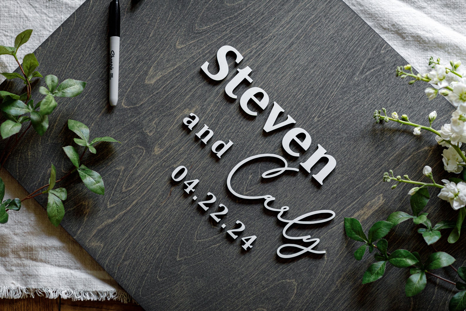 Unique Wedding Guest Book Alternative, Wood 3D Guest Book Sign, Wooden ...