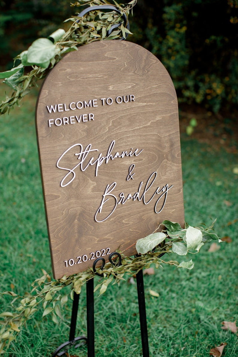 Arch Wedding Welcome Sign, Custom 3D Wood Arch Wedding Sign, Rustic ...