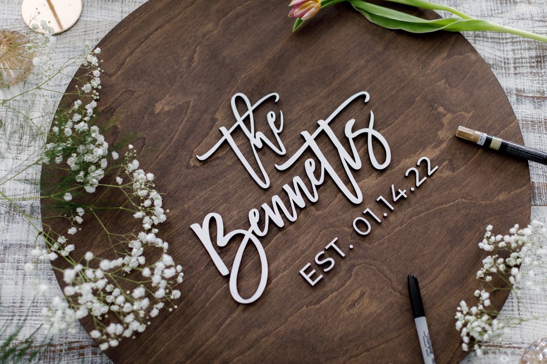 3D Wedding Guest Book Alternative, Rustic Guest Book Sign, Unique ...