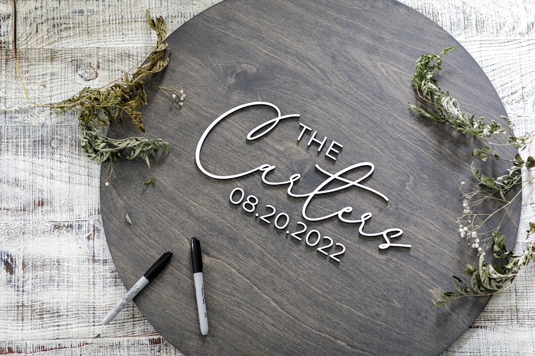 Wedding Wooden Guest Book Alternative, 3D Rustic Guest Book Sign ...
