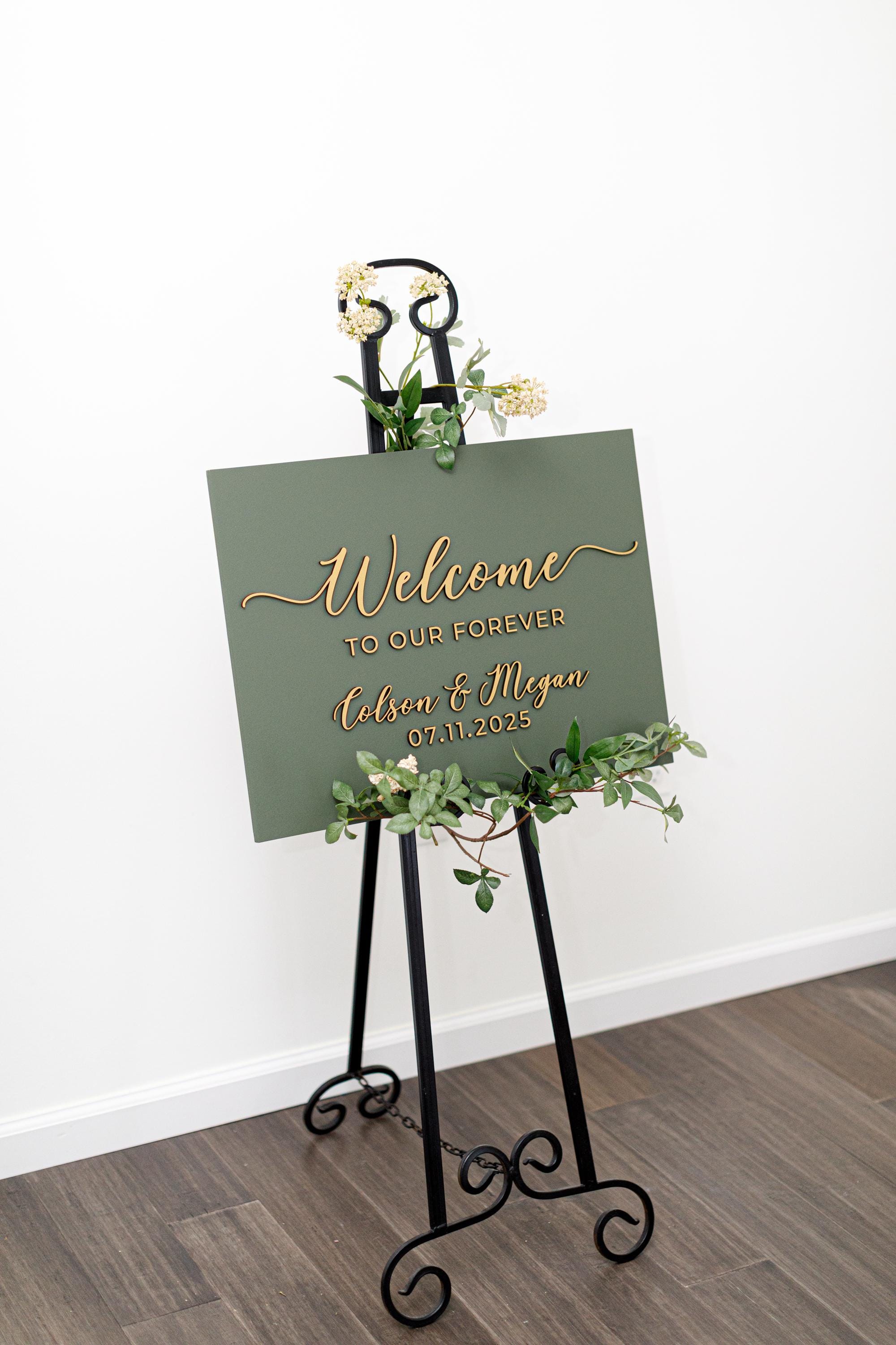 3D Wooden Wedding Welcome Sign – Personalized Minimalist Decor for ...