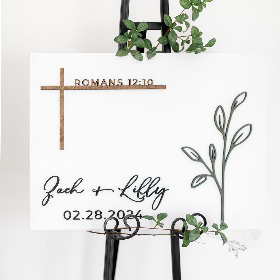 Wedding Welcome Sign, Bible Verse Wedding Sign, Scripture Sign, Cross ...