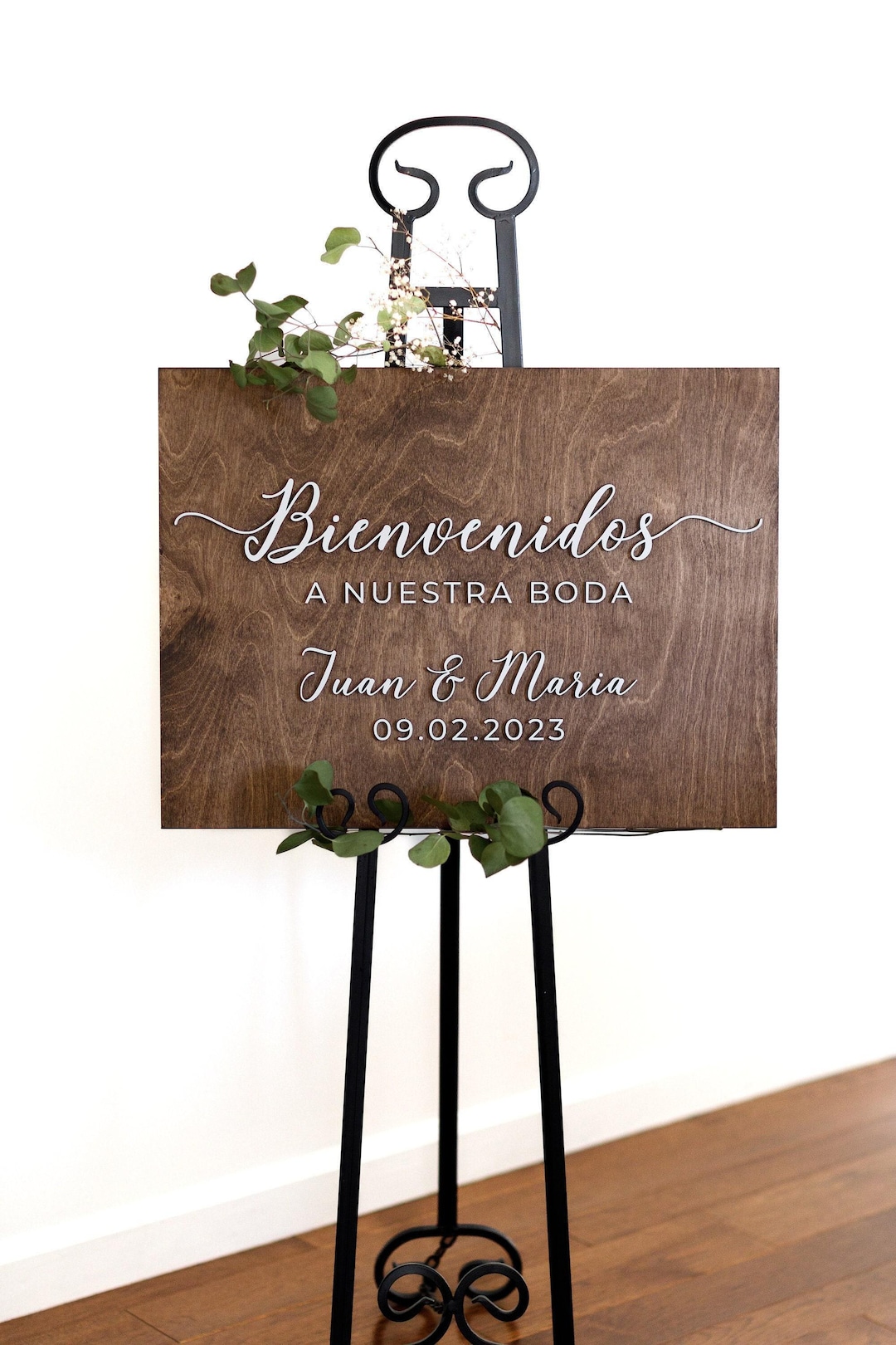 Bienvenidos Welcome Sign - Custom Wood Wedding Sign - Spanish Sign - 3D ...