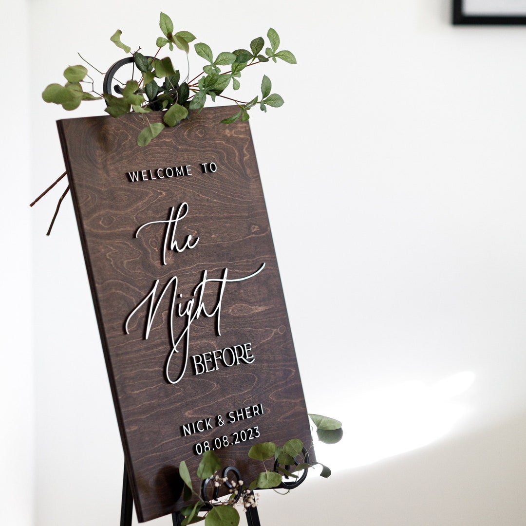 The Night Before Wood Wedding Sign, Wedding Rehearsal Welcome Sign ...