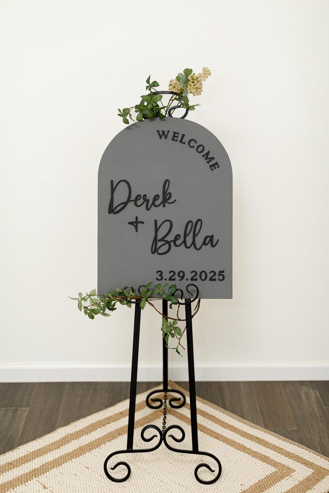 Arch Wedding Welcome Sign, Custom 3D Wood Arch Wedding Sign, Modern ...