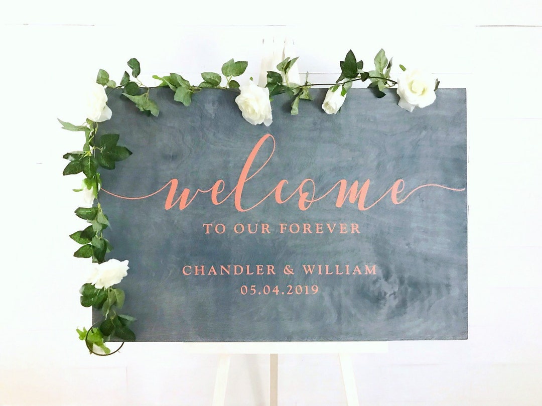 Wedding Welcome Sign, Personalized Welcome Wedding Signage, Wood ...