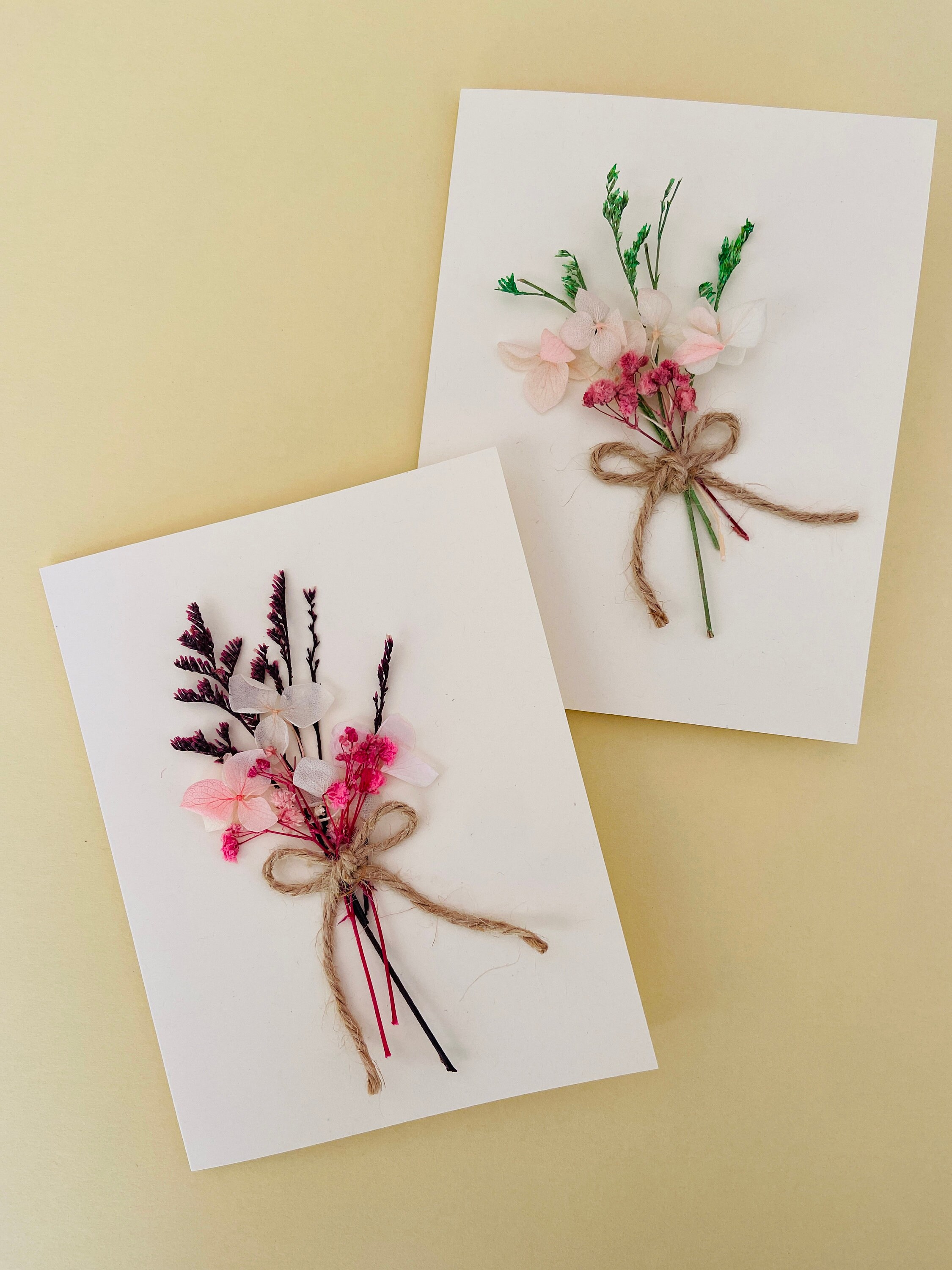 Handmade Dried Flowers Card With Gift Etsy