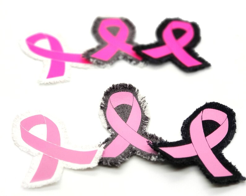 Breast Cancer Ribbon Iron on Patch | Pink Ribbon Patch - Etsy