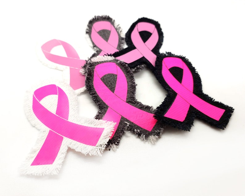 Breast Cancer Ribbon Iron on Patch | Pink Ribbon Patch - Etsy