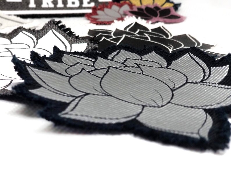 Lotus Patch Iron on Denim Patch | Etsy