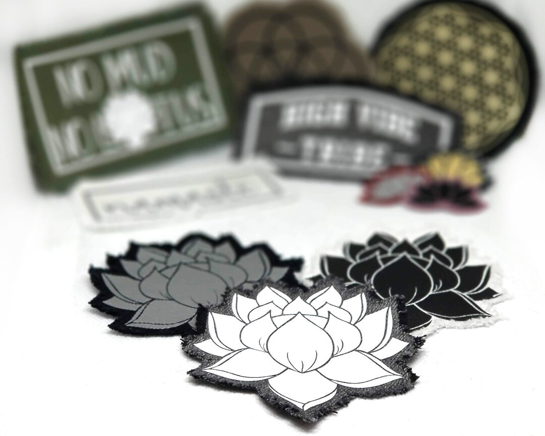 Lotus Patch Iron on Denim Patch - Etsy