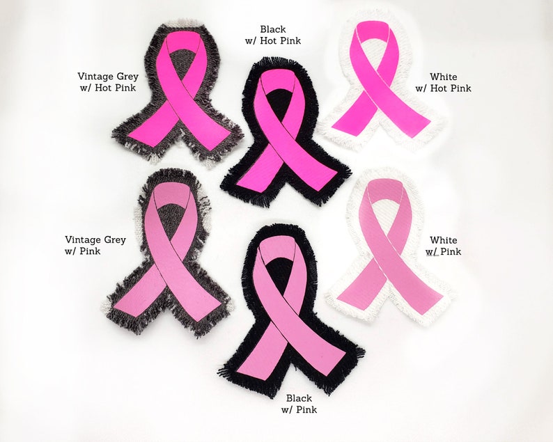Breast Cancer Ribbon Iron on Patch | Pink Ribbon Patch - Etsy
