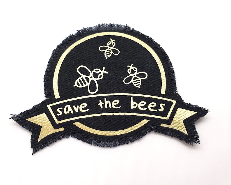 Save the Bees Iron on Patch Environmental Patch Vegan - Etsy