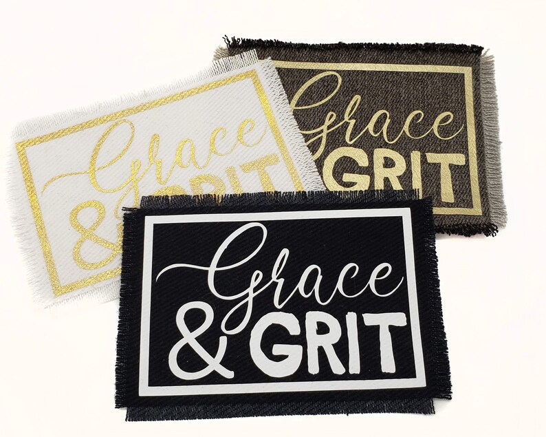 Grace and Grit Iron on Patch - Etsy