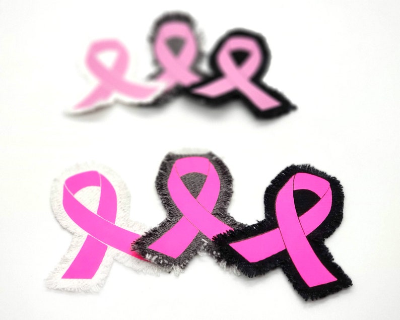 Breast Cancer Ribbon Iron on Patch | Pink Ribbon Patch - Etsy