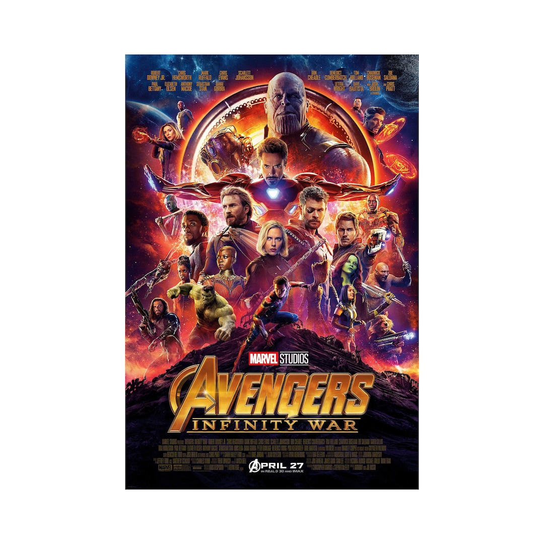 Avengers Infinity War Movie Poster Glossy Quality Photo Wall Art Print ...