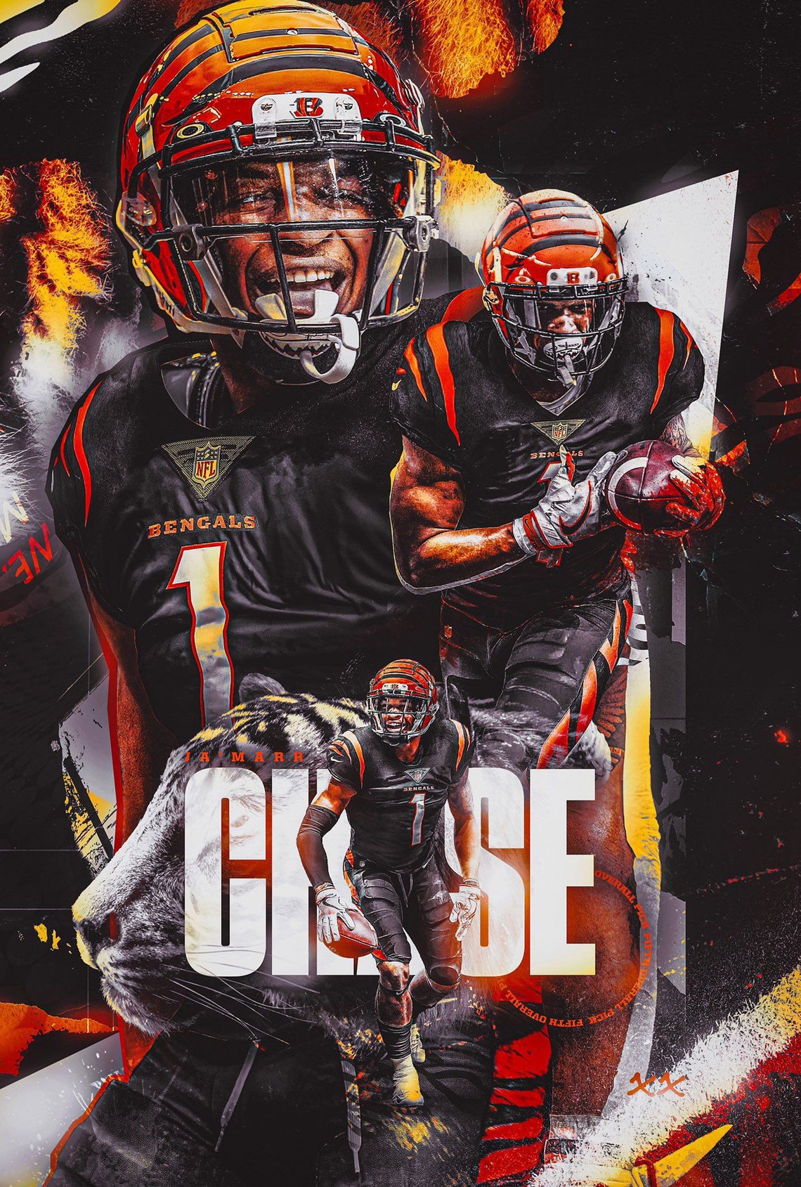 Ja'marr Chase NFL Football Poster Print Photo Wall Art - Etsy