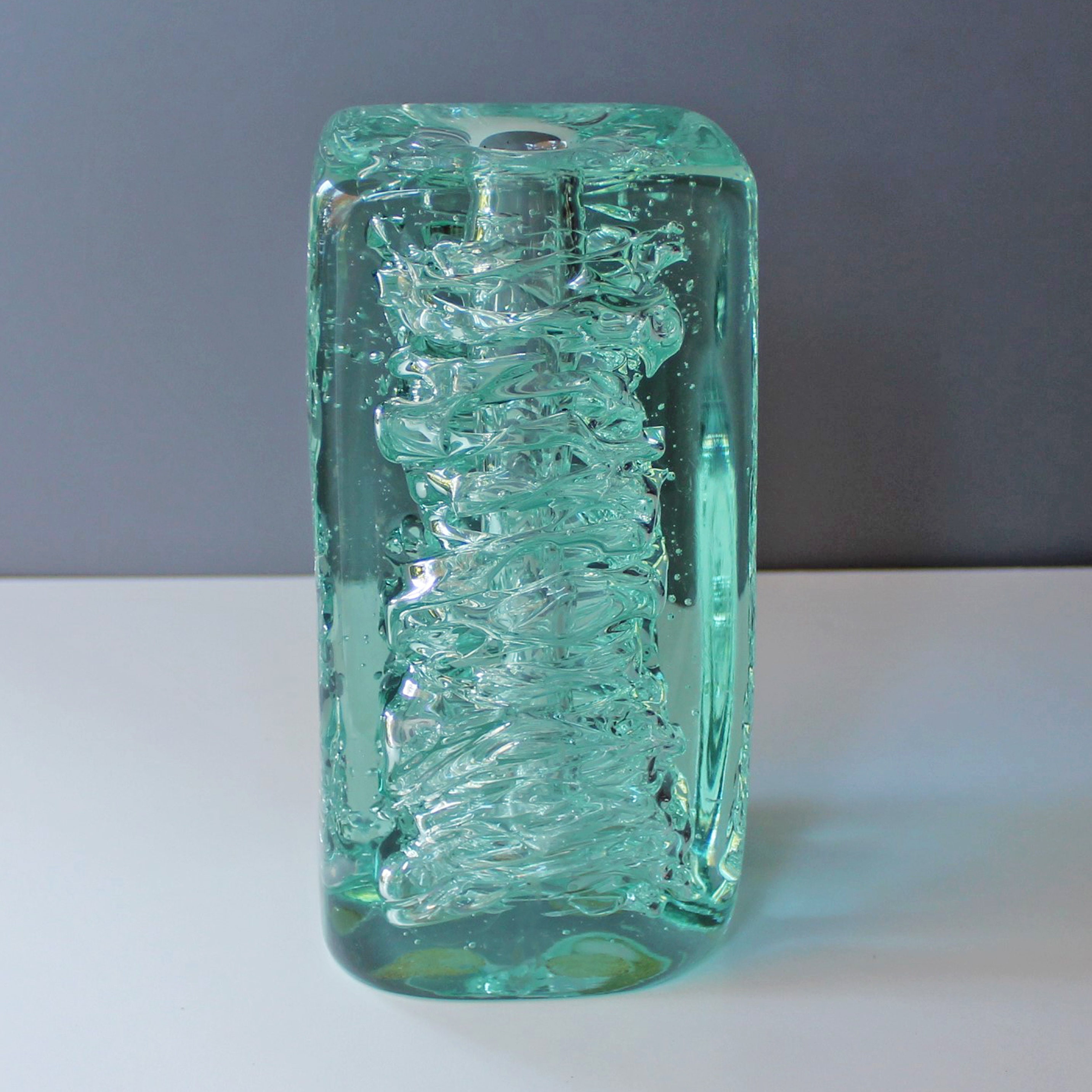 Frantisek Vizner Molded Glass Block Whirlpool Bud Vase | Etsy