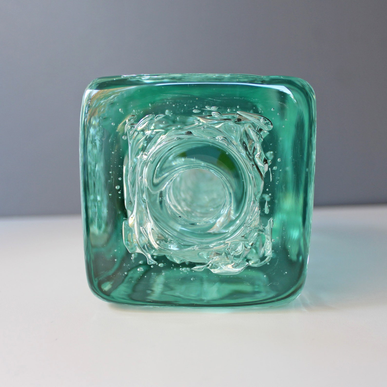 Frantisek Vizner Molded Glass Block Whirlpool Bud Vase | Etsy