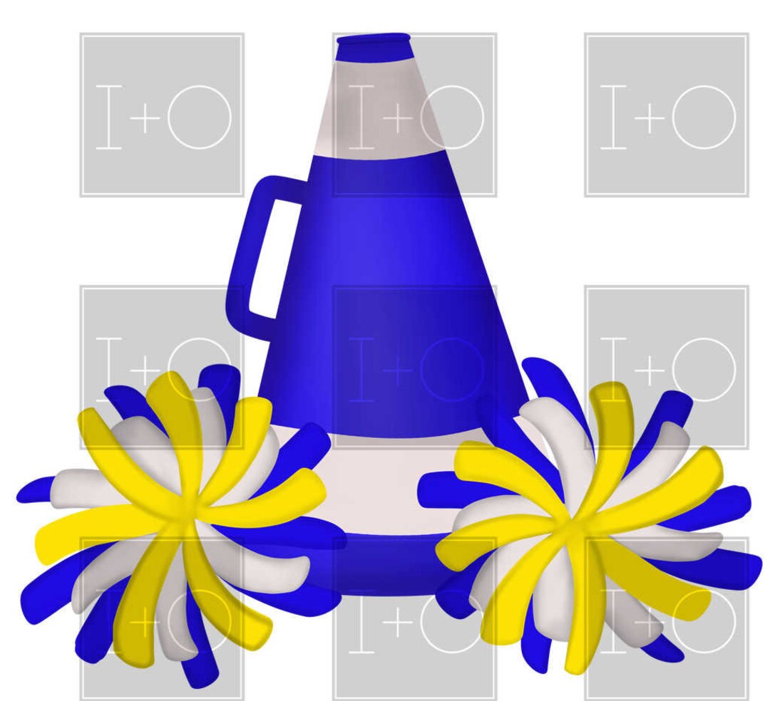 Megaphone Cheerleader Pom Pom Watercolor Printable Digital - Etsy