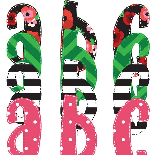 Watercolor PNG Faux Applique Alphapack Alphabet Font Download - Etsy