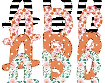 Watercolor PNG Faux Applique Alphapack Alphabet Font Download - Etsy
