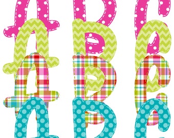Watercolor PNG Faux Applique Alphapack Alphabet Font Download - Etsy