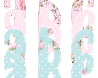 Watercolor PNG Flower Faux Applique Alphapack Alphabet Font | Etsy