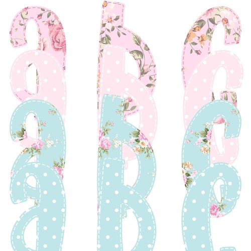 Watercolor PNG Flower Faux Applique Alphapack Alphabet Font | Etsy