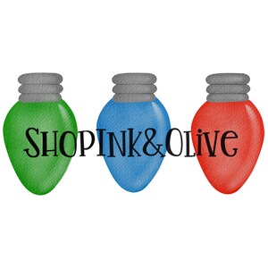 Watercolor PNG Christmas Light Bulb Digital Download Clipart - Etsy