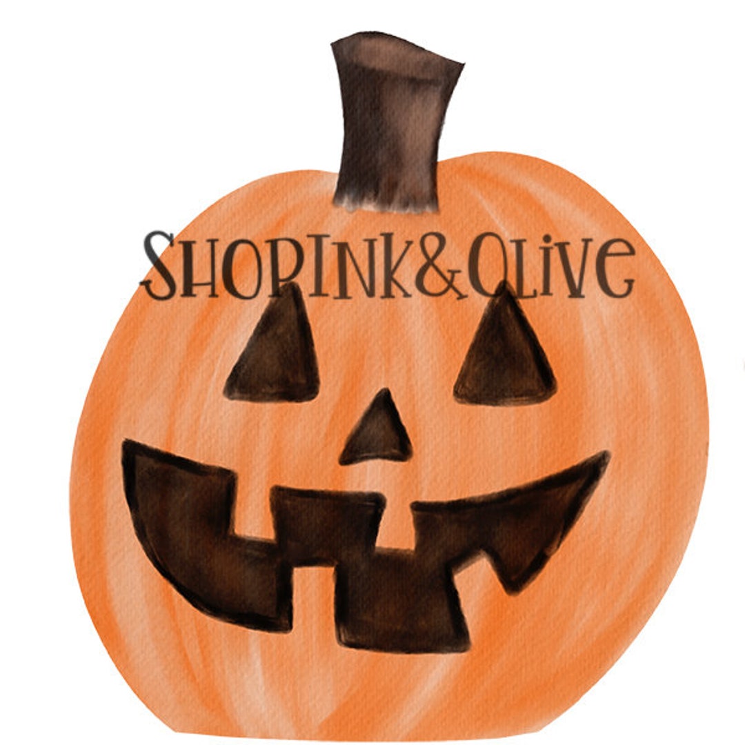 Watercolor PNG Pumpkin Jack-o-lantern Digital Download Clipart - Etsy