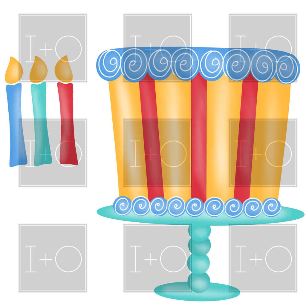 Watercolor Birthday Cake with Candles Digital Download Clipart | Etsy