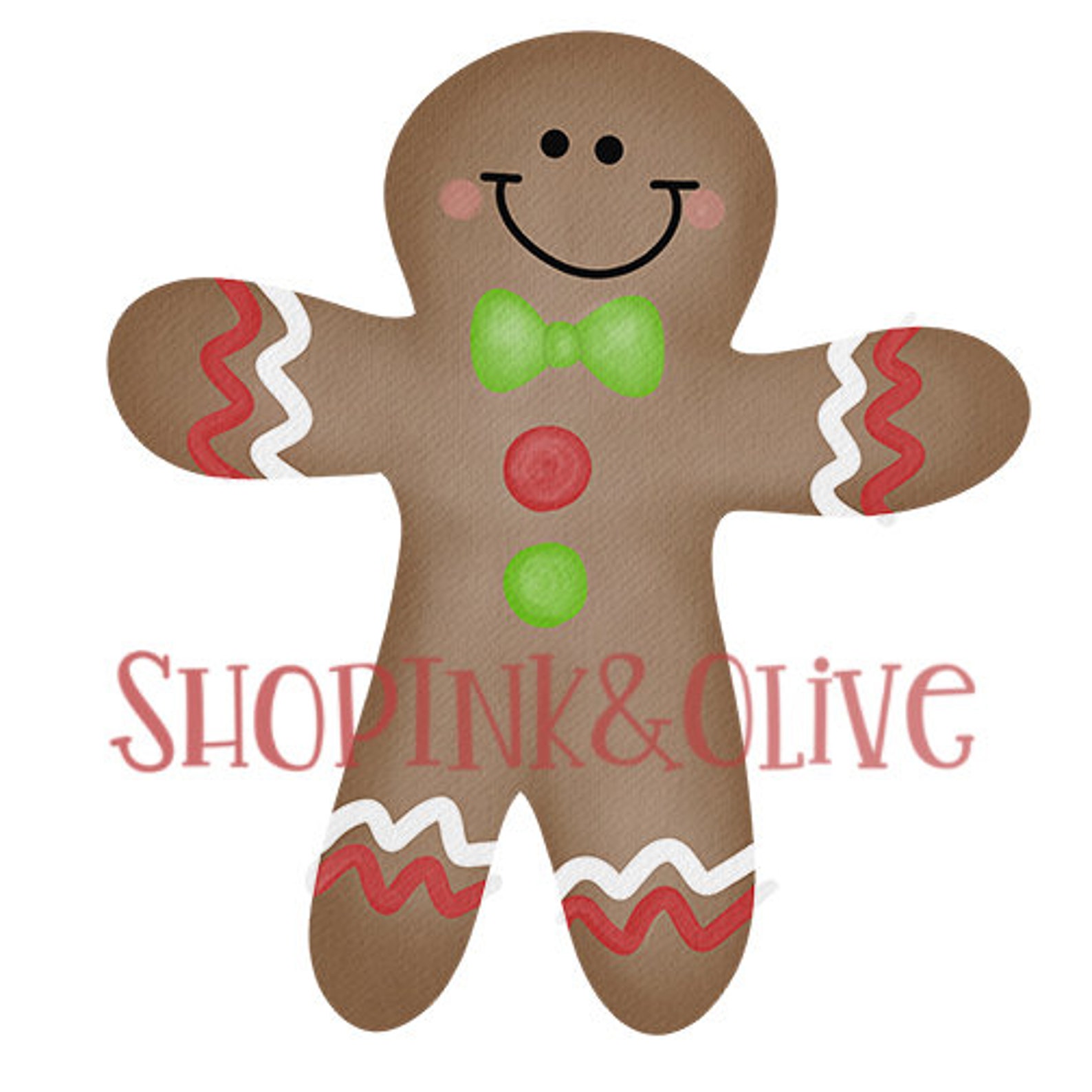 Watercolor PNG Christmas Gingerbread Boy Digital Download | Etsy