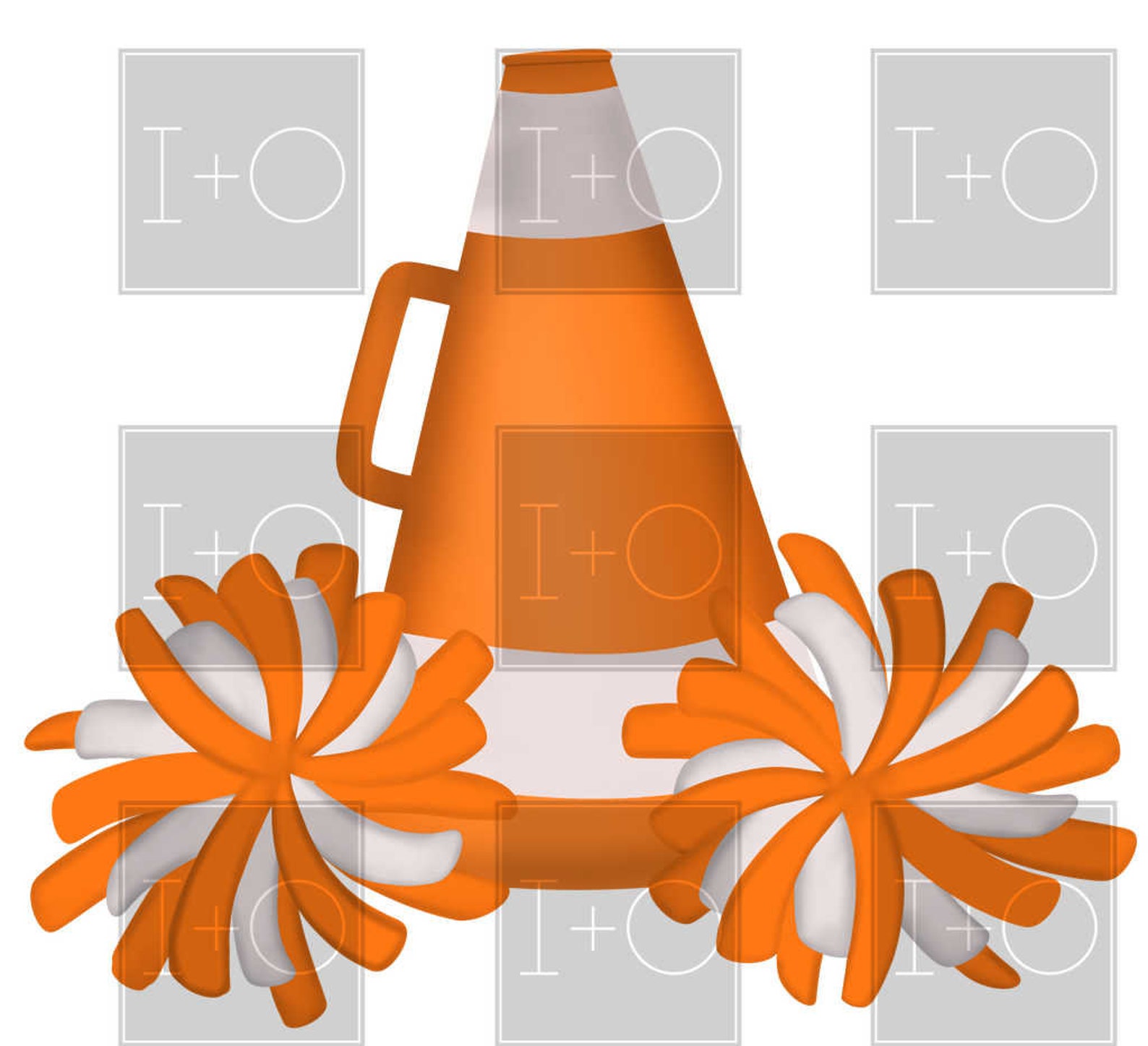 Megaphone Cheerleader Pom Pom Watercolor Printable Digital - Etsy