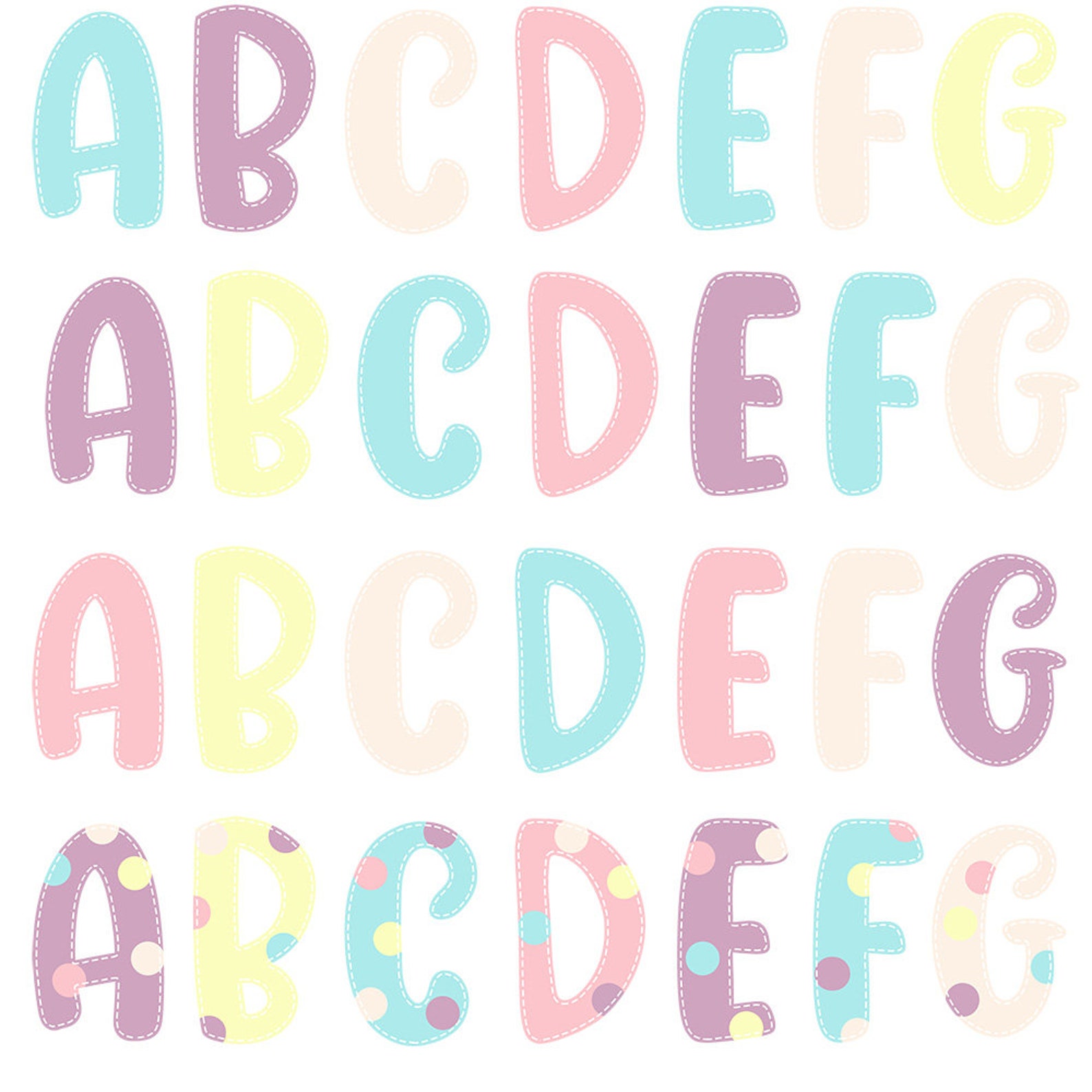 FOUR COMPLETE ALPHABETS Digital Plaid Preppy Pattern Patch - Etsy