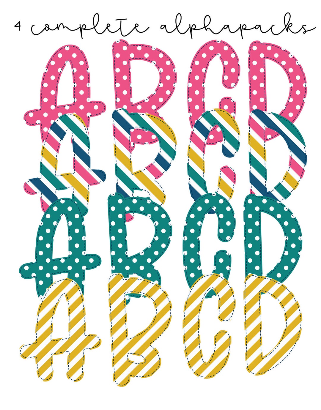 Watercolor PNG Faux Applique Alphapack Alphabet Font Download Clipart ...