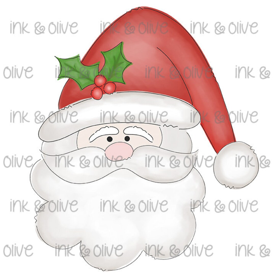 Watercolor PNG Christmas Santa Digital Download Clipart - Etsy