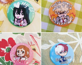My Hero Academia Buttons - Etsy