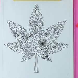 Cannabis Leaf Coloring Page Set - Etsy
