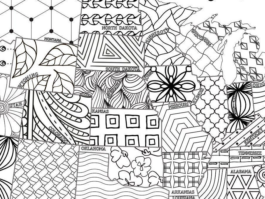 Map of the USA Printable Coloring Page | Holiday Road Trip Travel ...