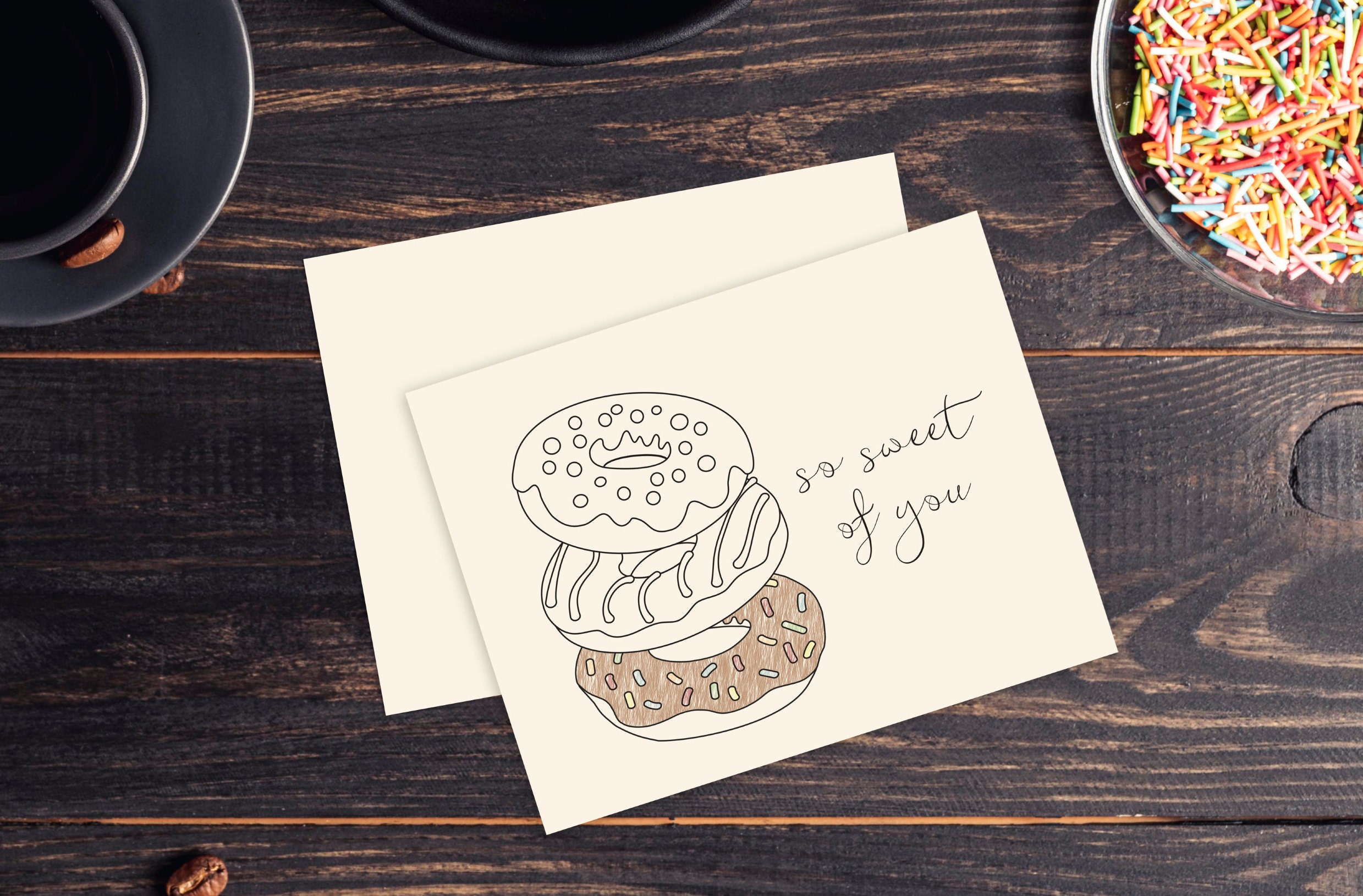 Printable Donut Thank You Cards | Printable Coloring Thank You ...