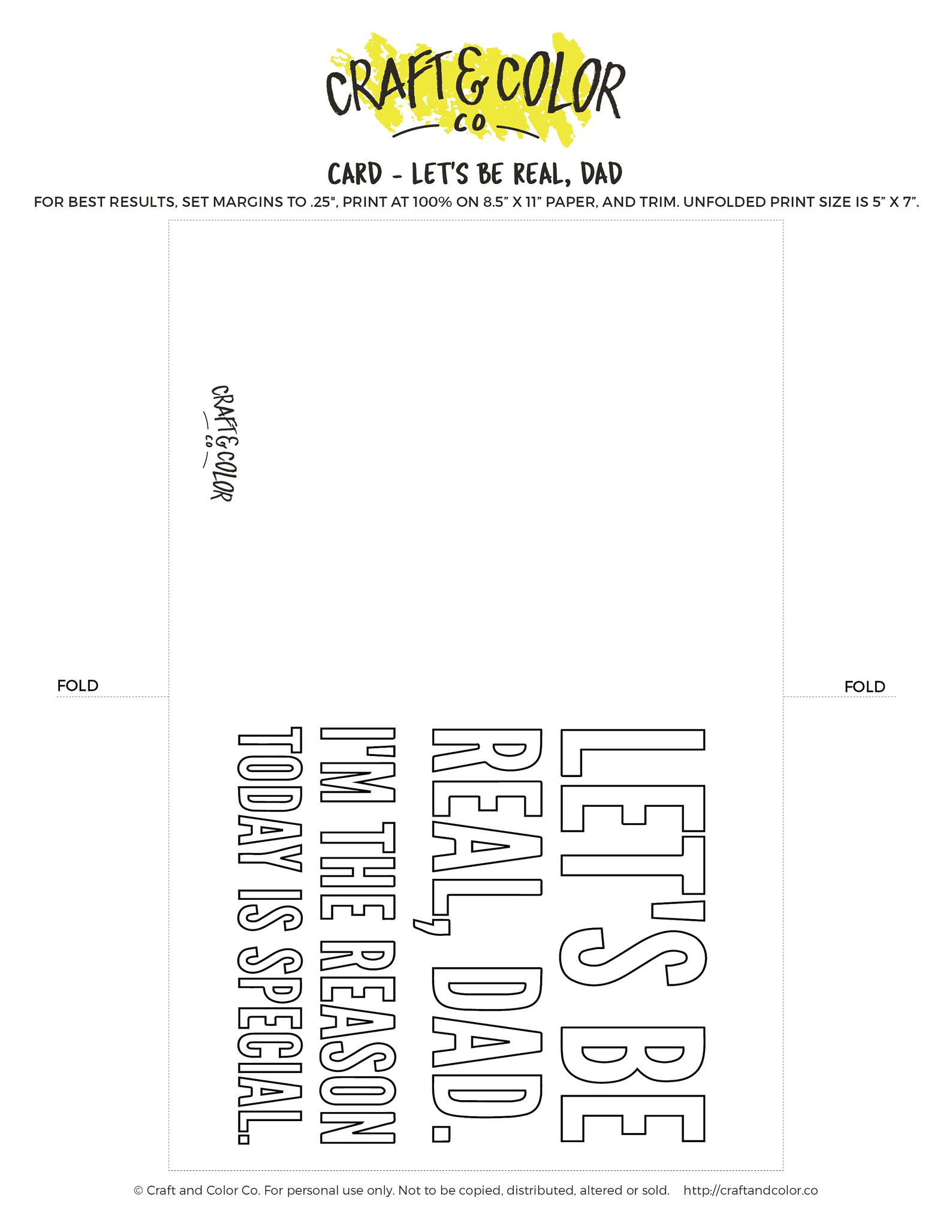 Printable Father's Day Card | Funny Printable Coloring Card for Dad ...