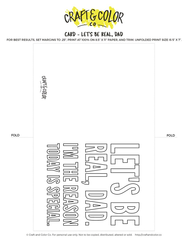 Printable Father's Day Card | Funny Printable Coloring Card for Dad ...