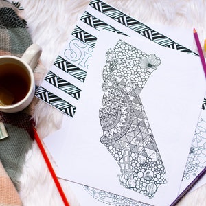 Map of California Coloring Page | DIY Printable Coloring Page | State ...